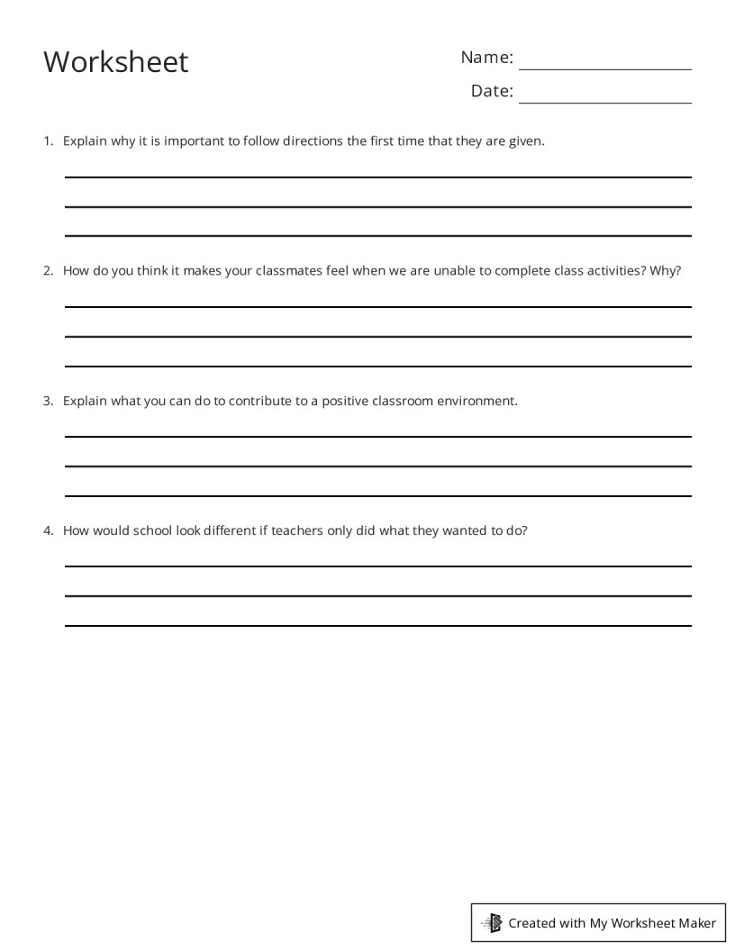 Worksheet - My Worksheet Maker: Create Your Own Worksheets
