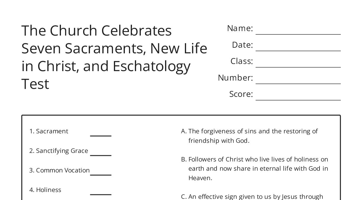 The Church Celebrates Seven Sacraments, New Life in Christ, and ...