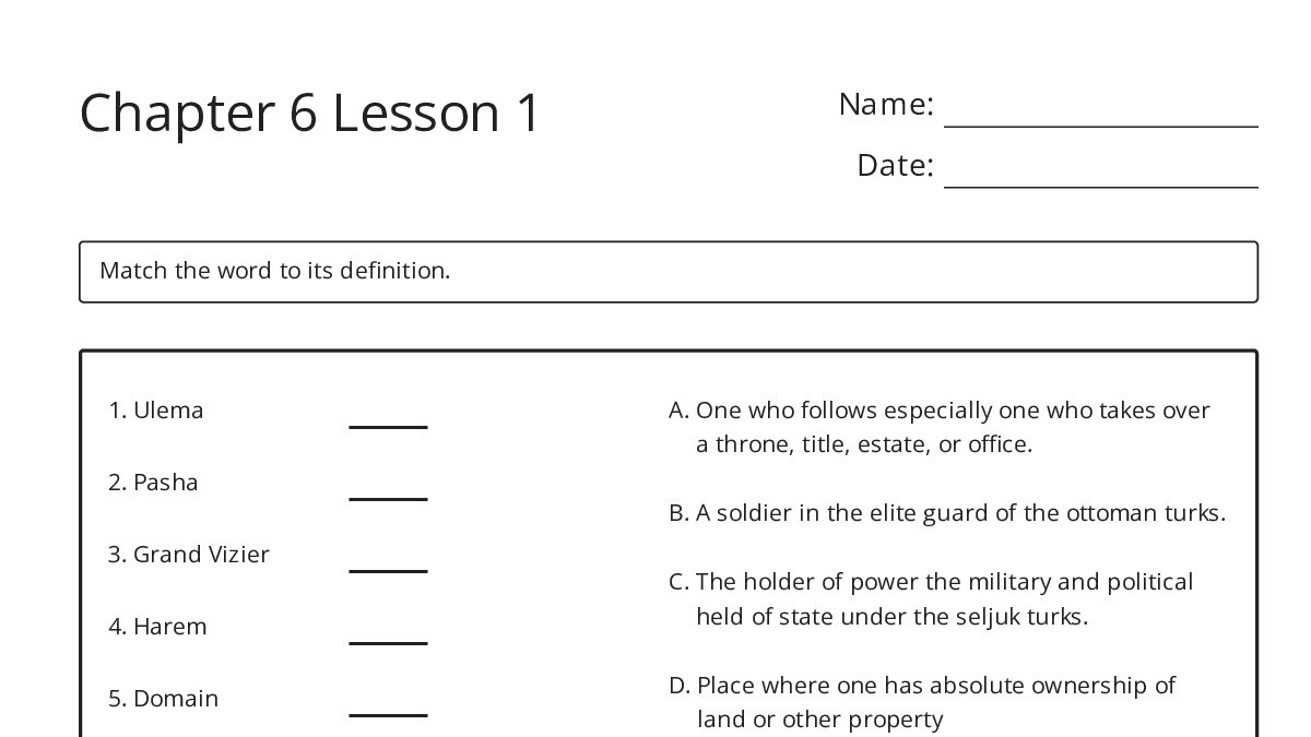 Chapter 6 Lesson 1 - My Worksheet Maker: Create Your Own Worksheets