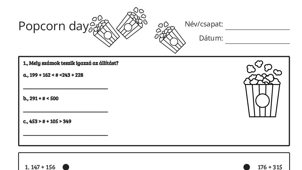 Popcorn day - My Worksheet Maker: Create Your Own Worksheets