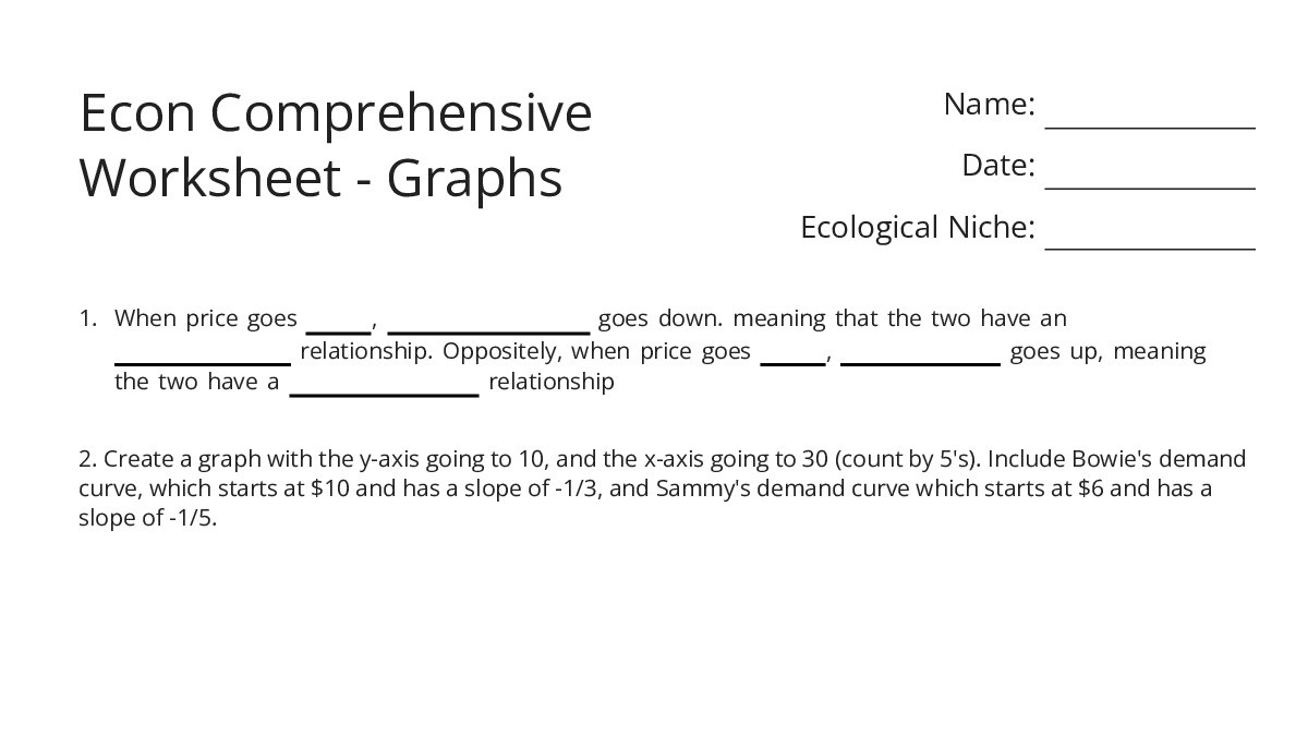 Econ Comprehensive Worksheet - Graphs - My Worksheet Maker: Create Your ...