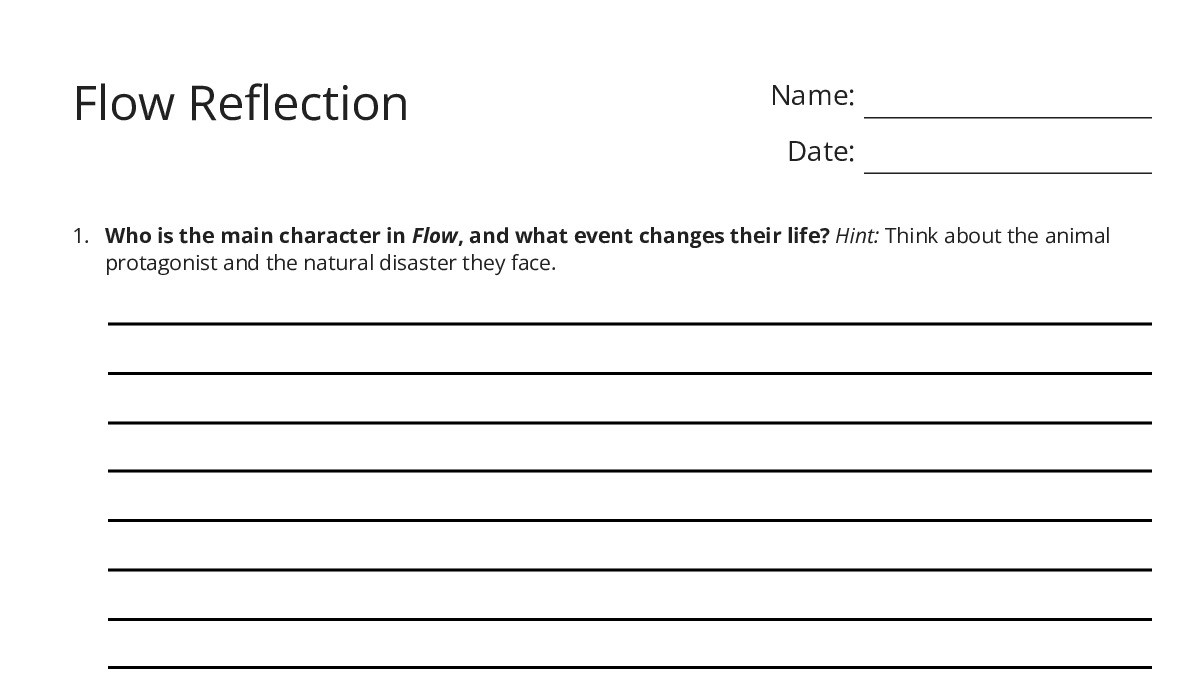 Flow Reflection - My Worksheet Maker: Create Your Own Worksheets