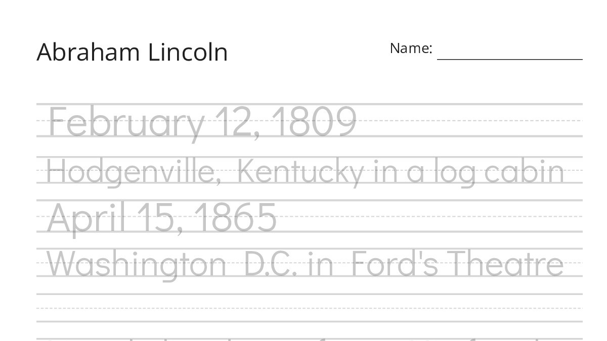 Abraham Lincoln - My Worksheet Maker: Create Your Own Worksheets