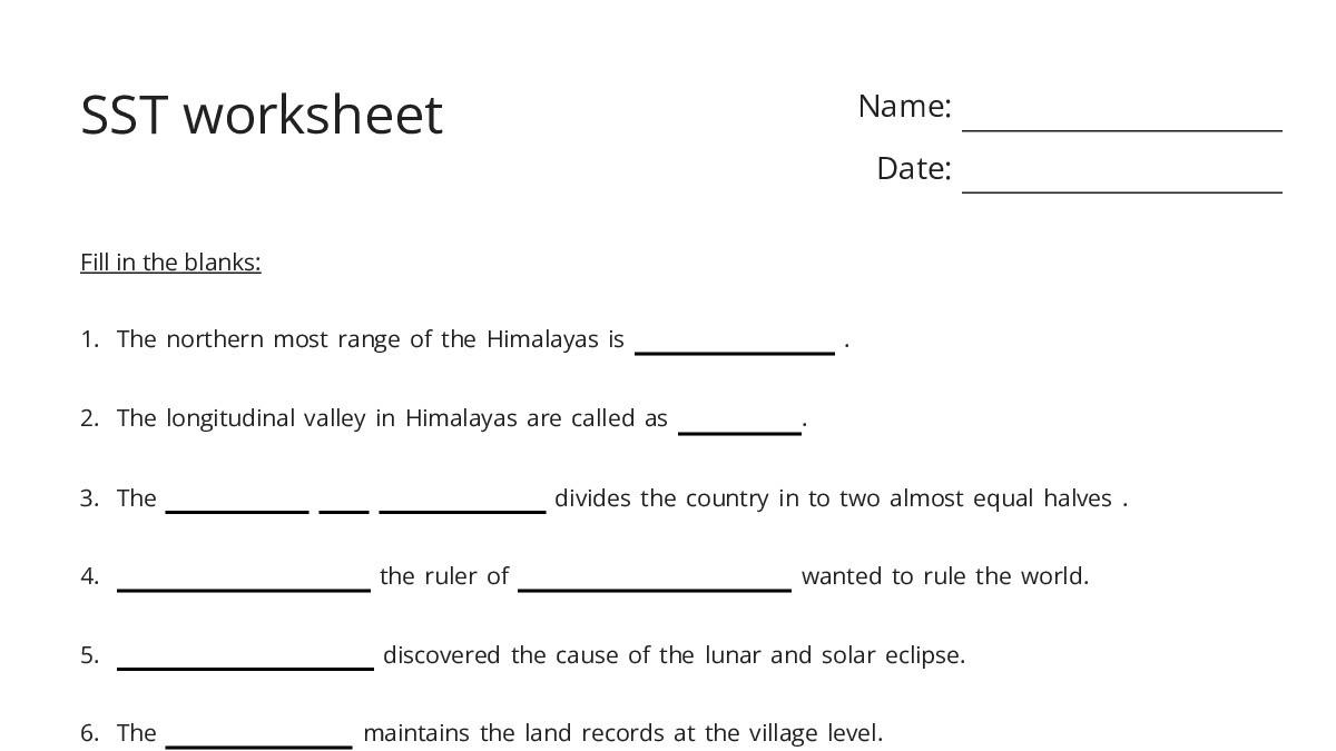 SST worksheet - My Worksheet Maker: Create Your Own Worksheets
