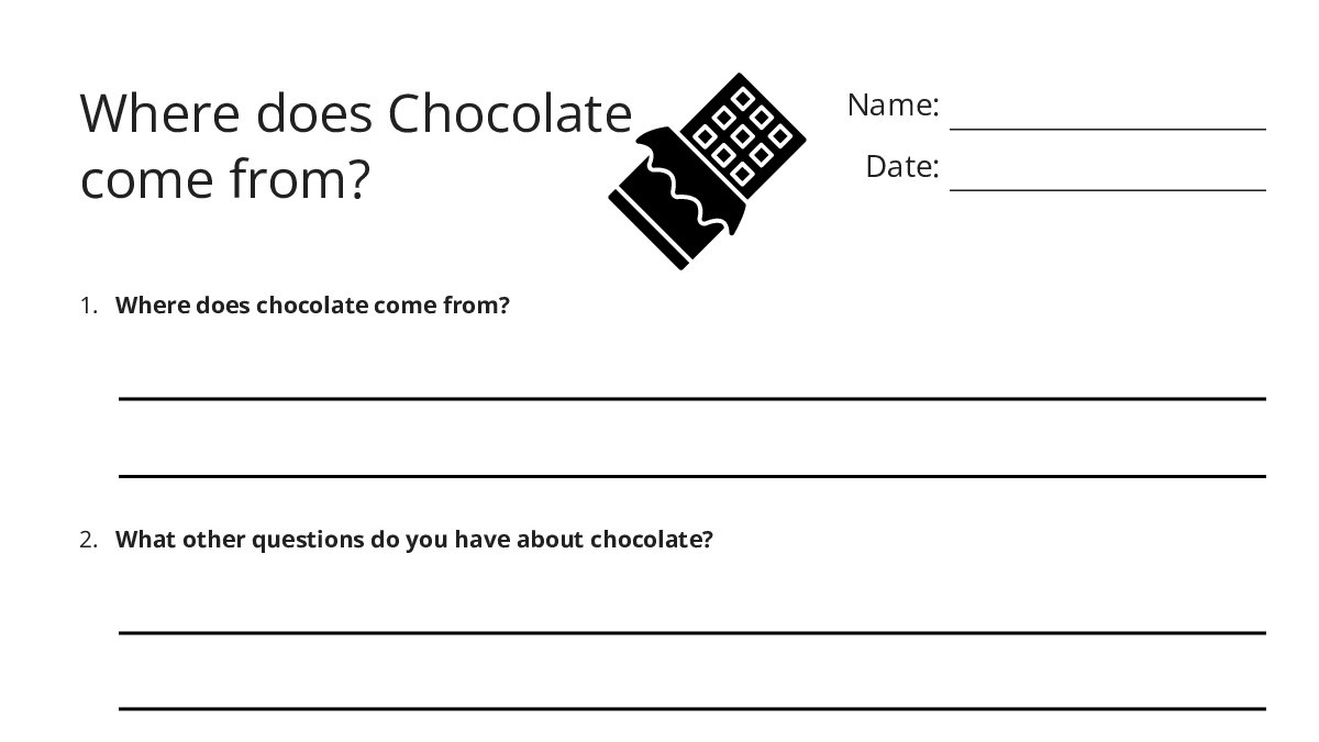 Where does Chocolate come from? - My Worksheet Maker: Create Your Own ...
