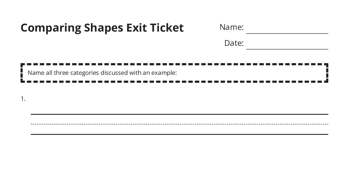 Comparing Shapes Exit Ticket ﻿﻿﻿ - My Worksheet Maker: Create Your Own ...
