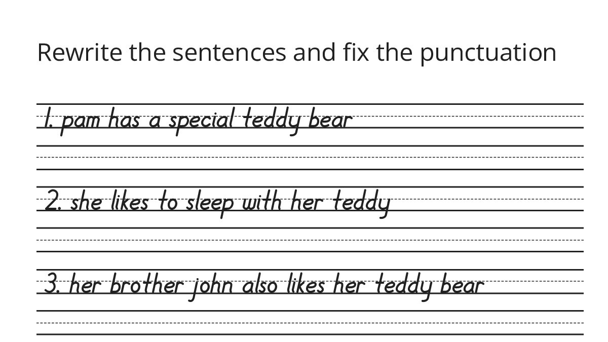 Rewrite the sentences and fix the punctuation - My Worksheet Maker ...