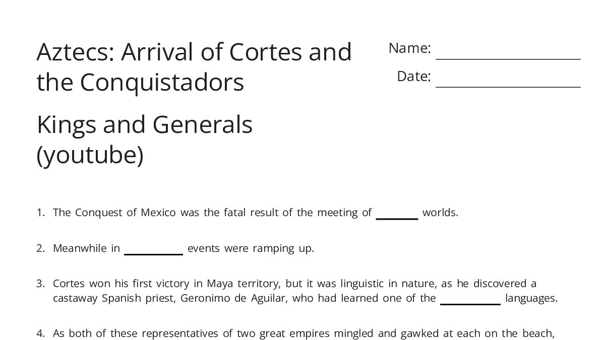 Aztecs: Arrival of Cortes and the Conquistadors Kings and Generals ...