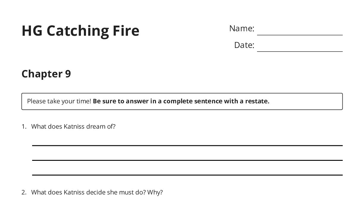 HG Catching Fire - My Worksheet Maker: Create Your Own Worksheets