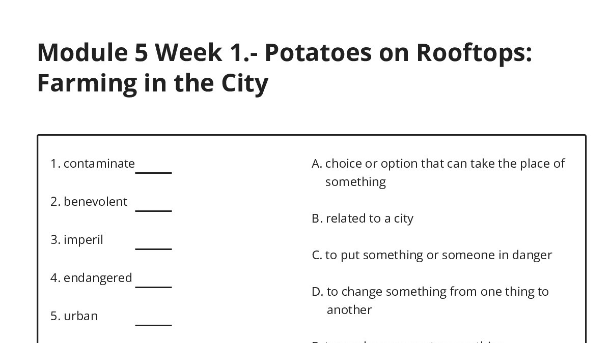 Module 5 Week 1.- Potatoes on Rooftops: Farming in the City - My ...
