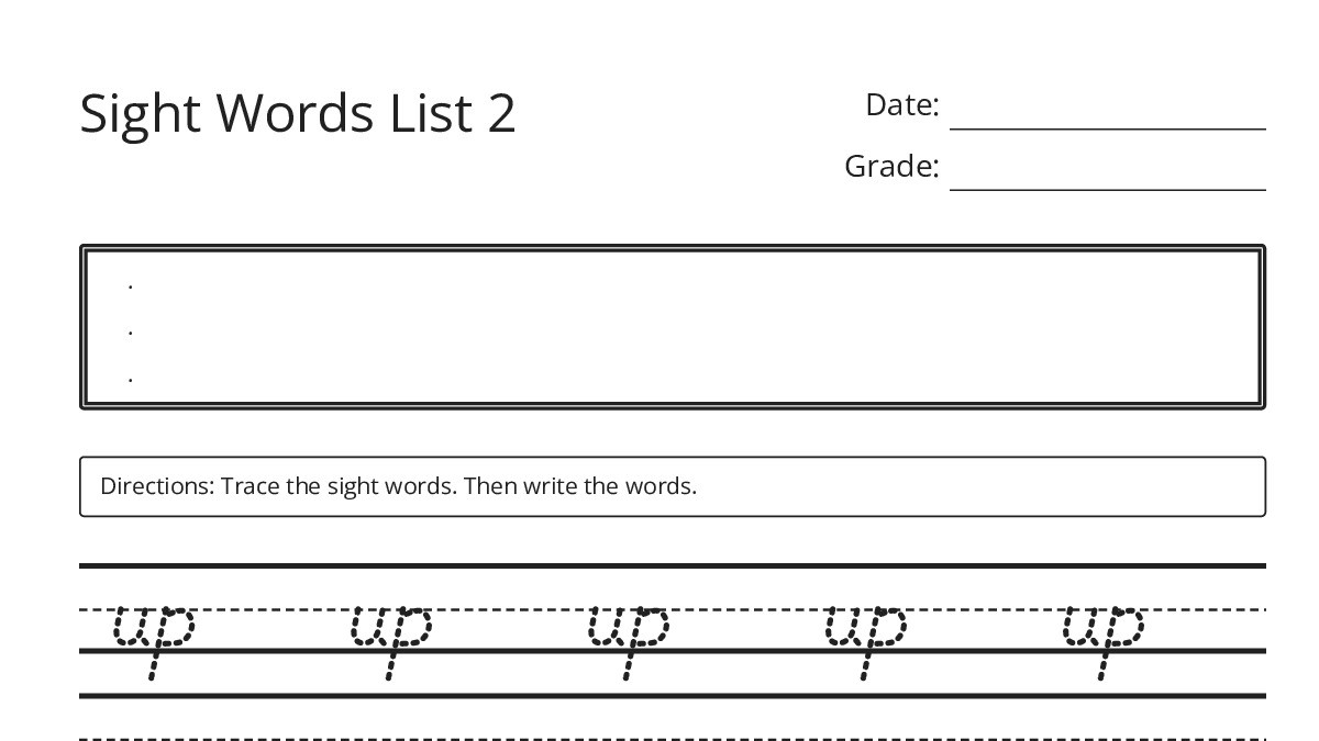 Sight Words List 2 - My Worksheet Maker: Create Your Own Worksheets