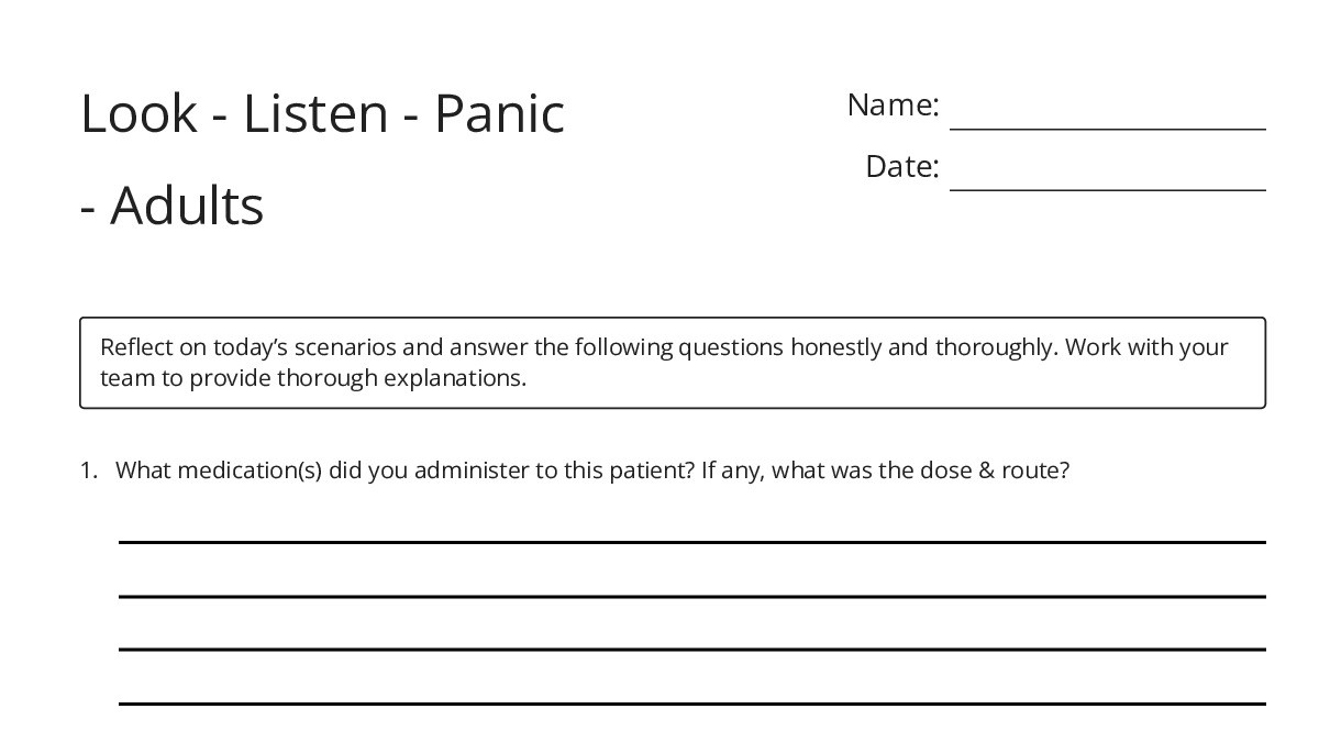 Look - Listen - Panic - Adults - My Worksheet Maker: Create Your Own ...