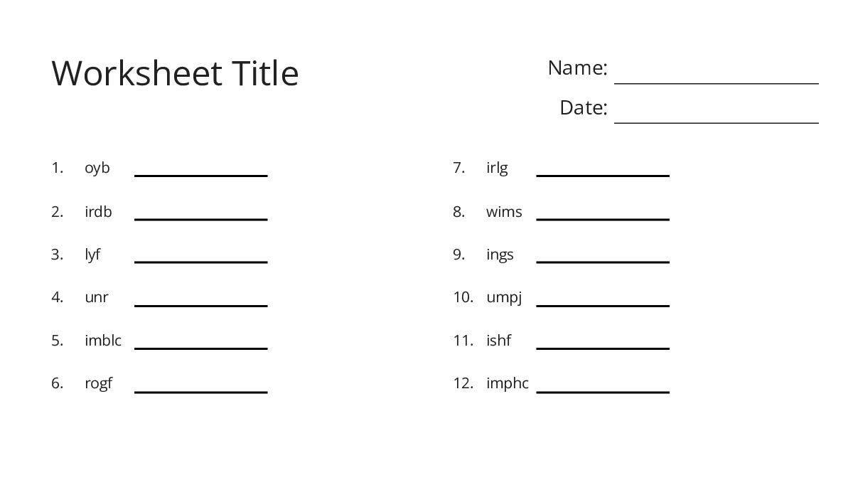 Worksheet Title - My Worksheet Maker: Create Your Own Worksheets