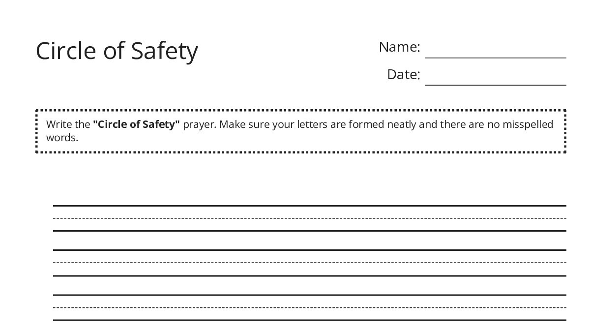 Circle of Safety - My Worksheet Maker: Create Your Own Worksheets