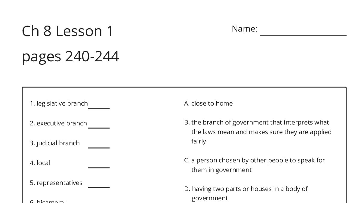 Ch 8 Lesson 1 pages 240-244 - My Worksheet Maker: Create Your Own ...