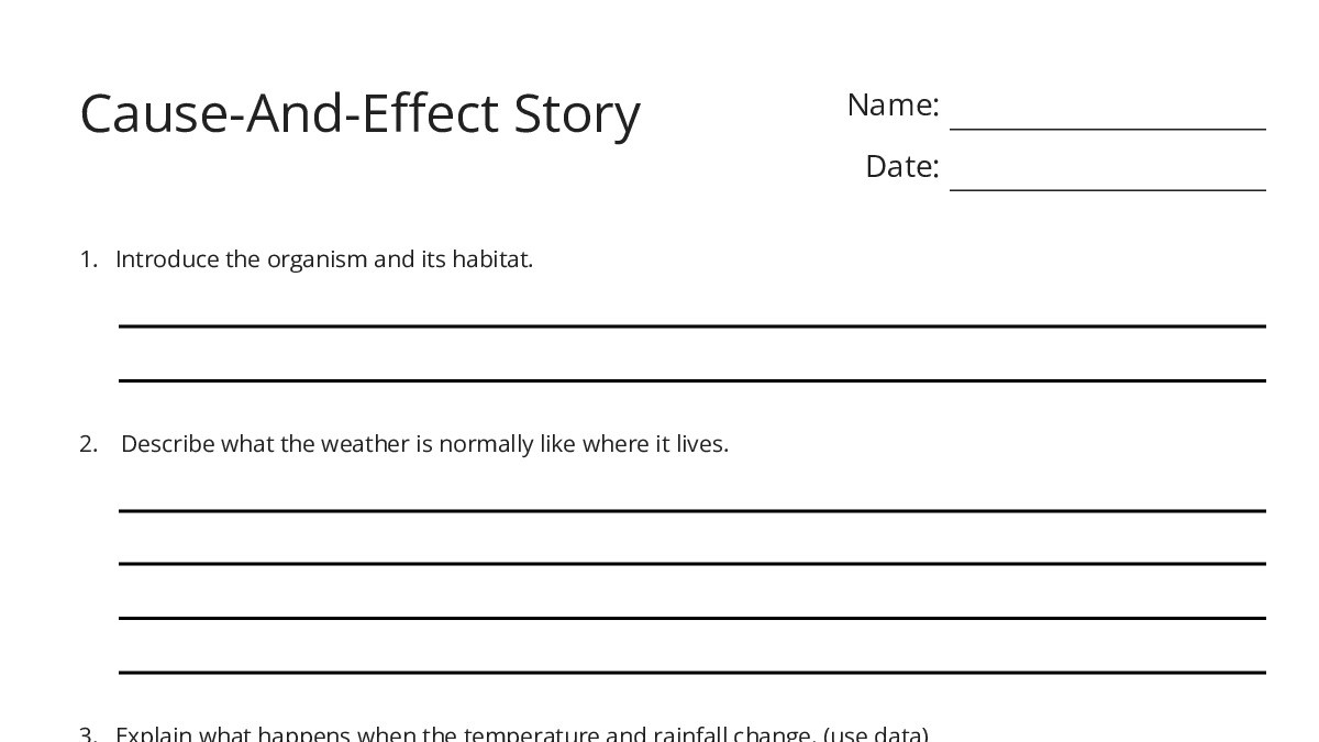 Cause-And-Effect Story - My Worksheet Maker: Create Your Own Worksheets