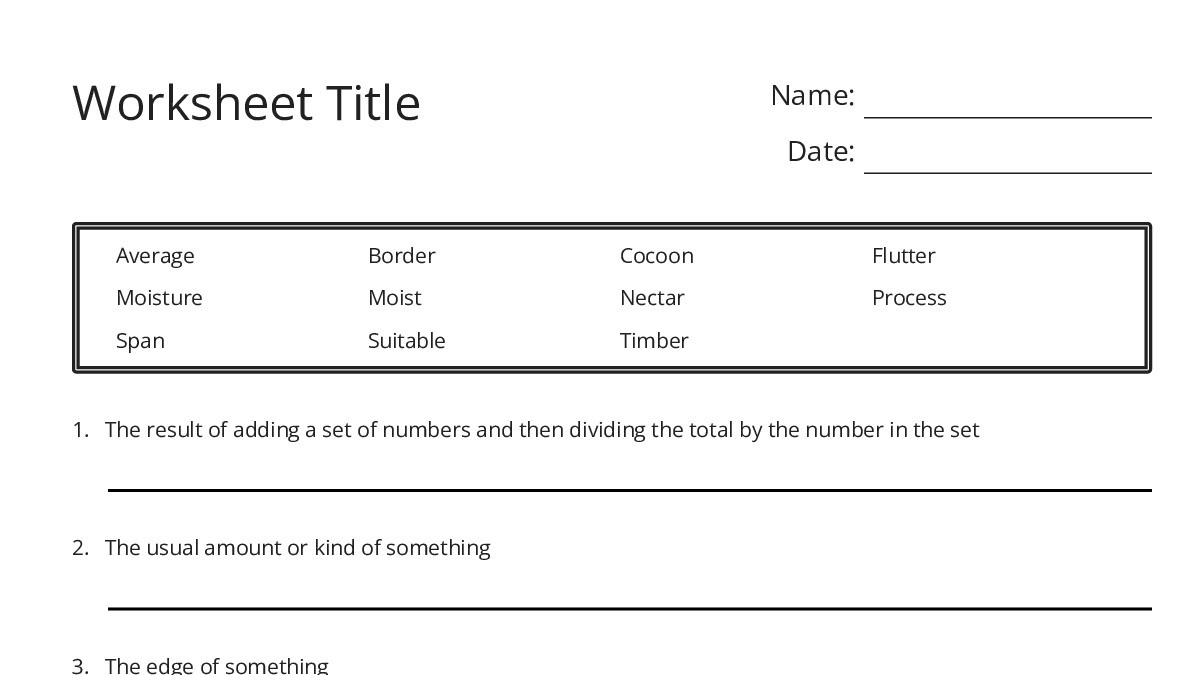 Worksheet Title - My Worksheet Maker: Create Your Own Worksheets