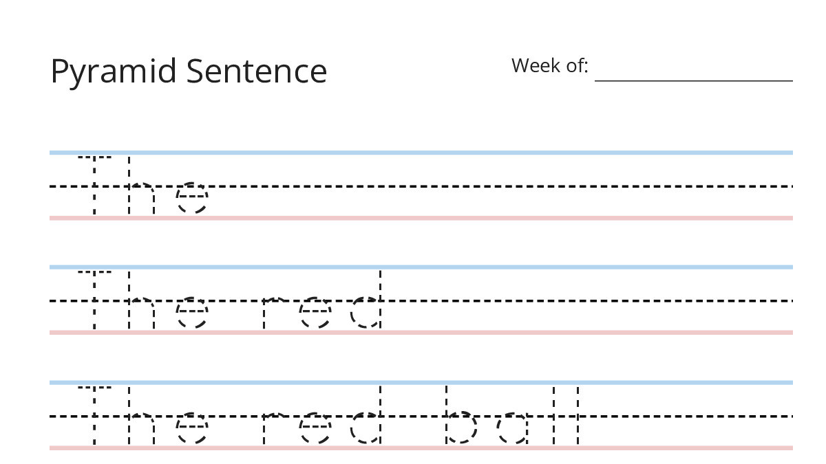 Pyramid Sentence - My Worksheet Maker: Create Your Own Worksheets