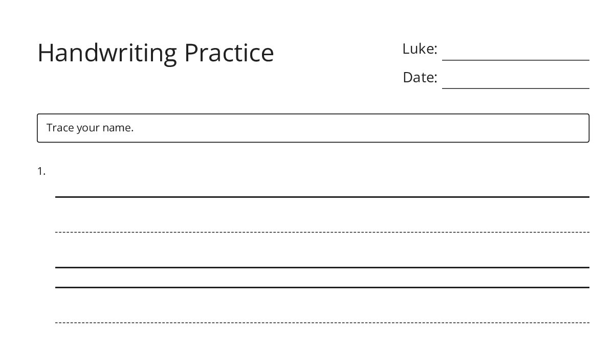 Handwriting Practice - My Worksheet Maker: Create Your Own Worksheets