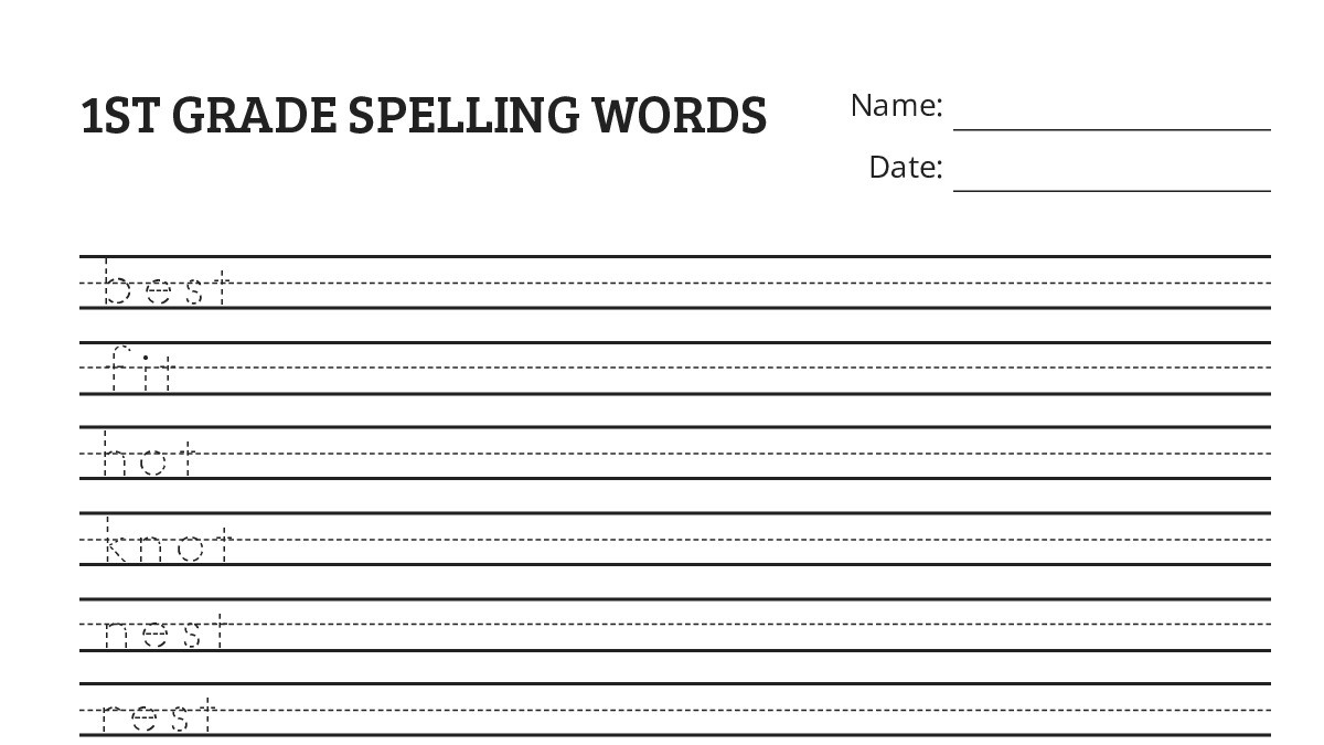 1ST GRADE SPELLING WORDS - My Worksheet Maker: Create Your Own Worksheets