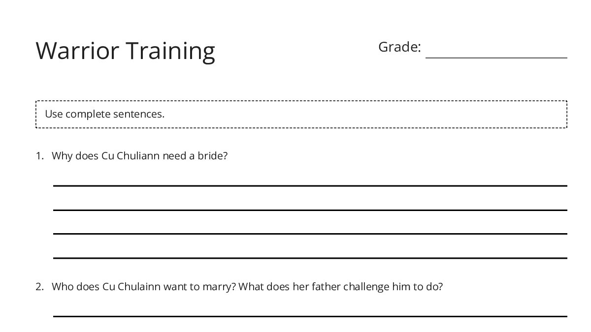 Warrior Training - My Worksheet Maker: Create Your Own Worksheets