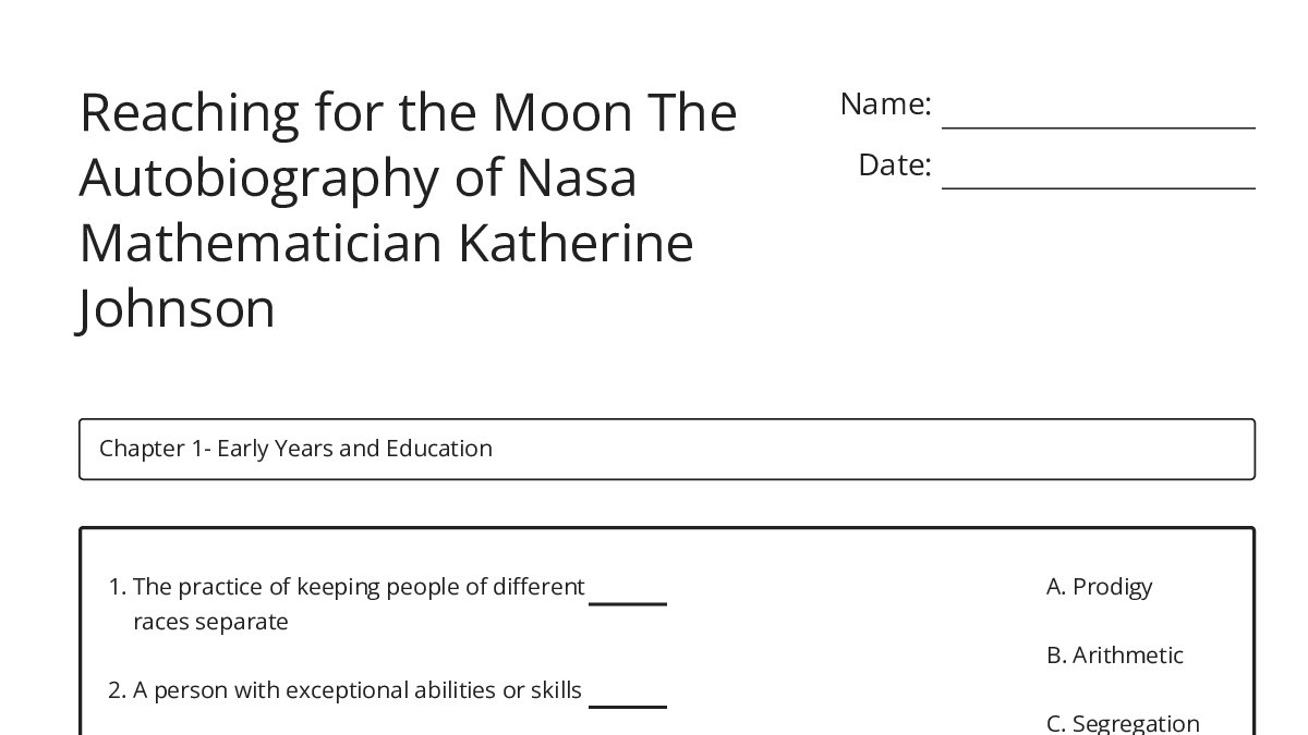 Reaching for the Moon The Autobiography of Nasa Mathematician Katherine ...