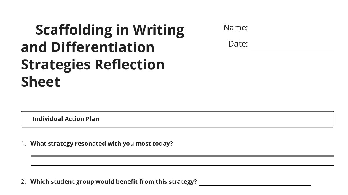 📝 Scaffolding in Writing and Differentiation Strategies Reflection ...