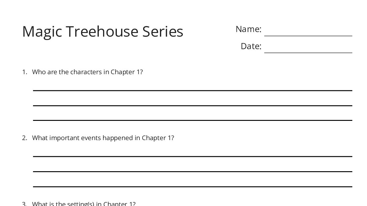 Magic Treehouse Series - My Worksheet Maker: Create Your Own Worksheets