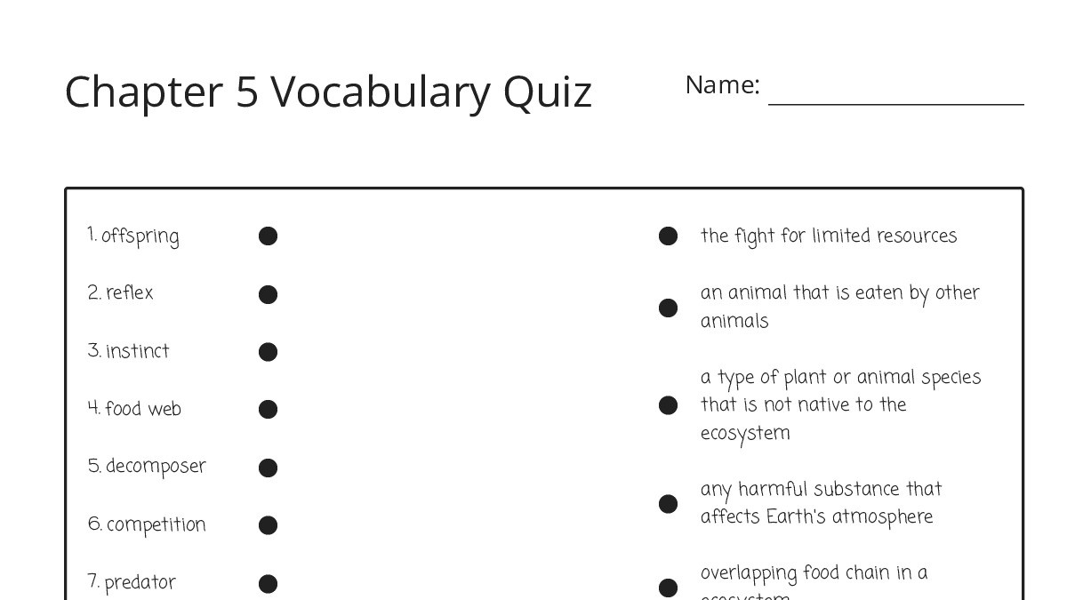 Chapter 5 Vocabulary Quiz - My Worksheet Maker: Create Your Own Worksheets