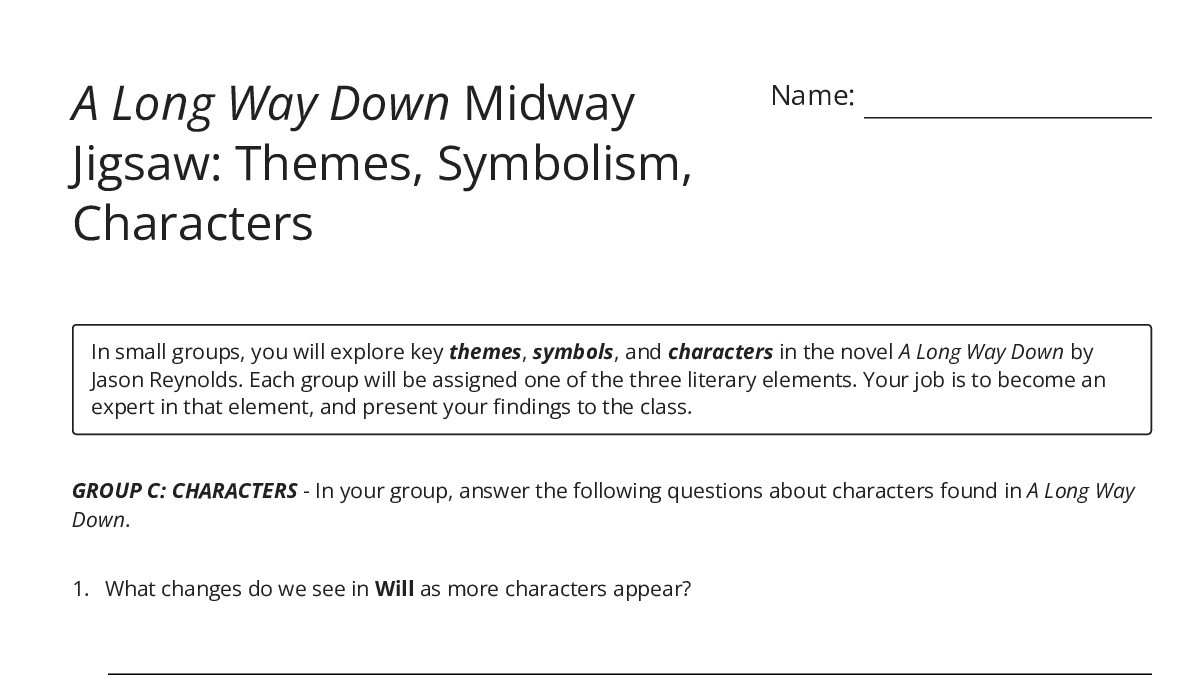 A Long Way Down Midway Jigsaw: Themes, Symbolism, Characters - My ...