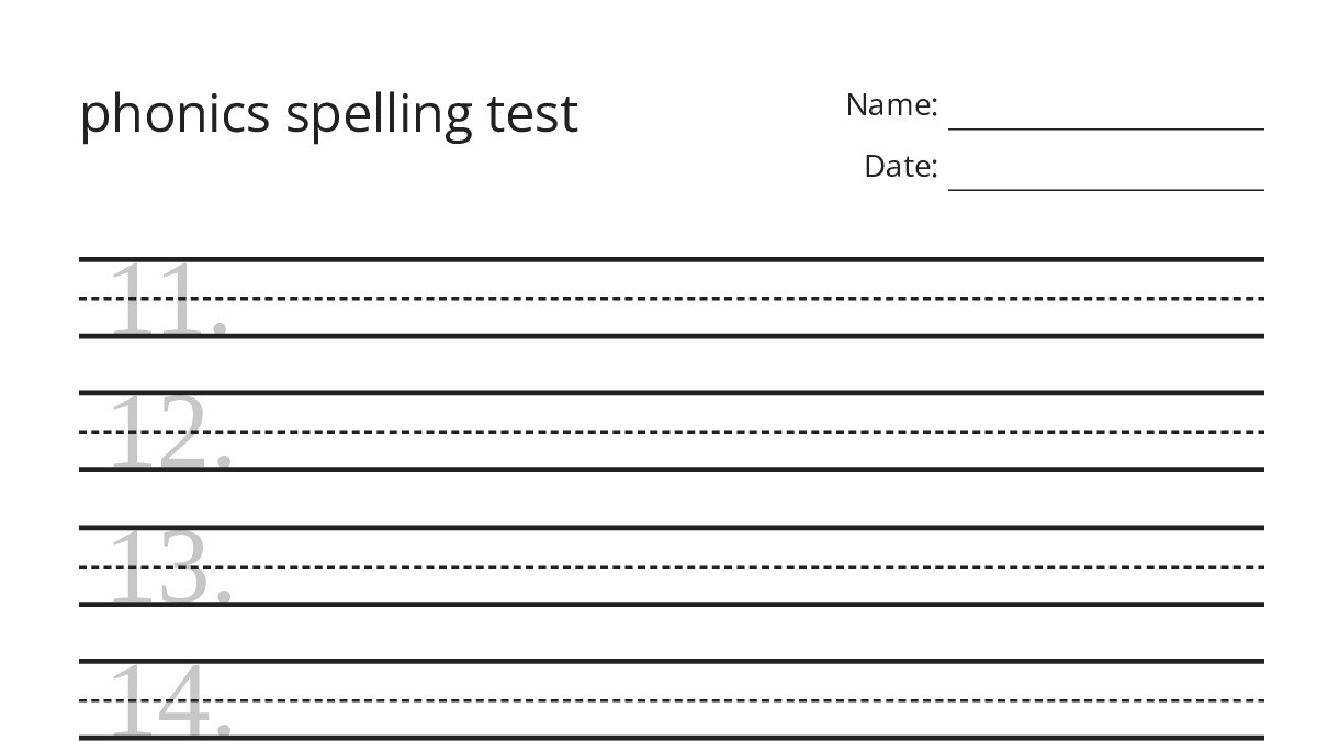 phonics spelling test - My Worksheet Maker: Create Your Own Worksheets