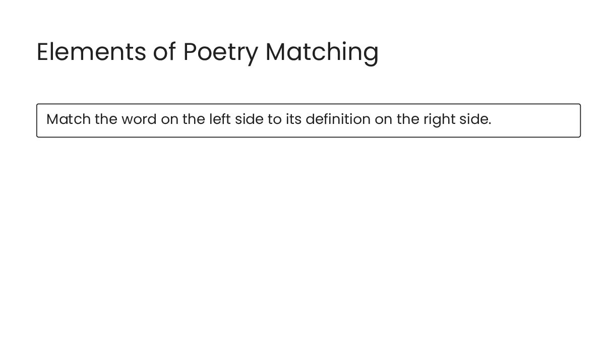 Elements of Poetry Matching - My Worksheet Maker: Create Your Own ...