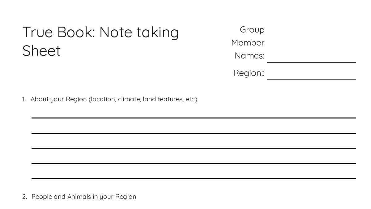 True Book: Note taking Sheet - My Worksheet Maker: Create Your Own ...