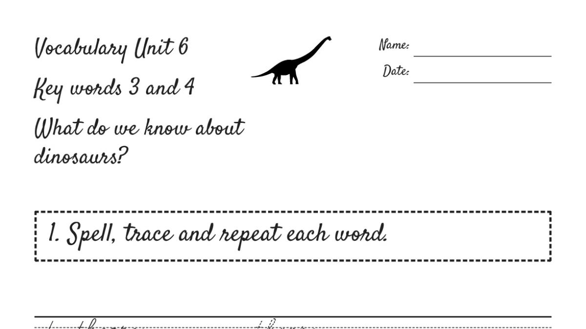 Vocabulary Unit 6 Key words 3 and 4 What do we know about dinosaurs ...