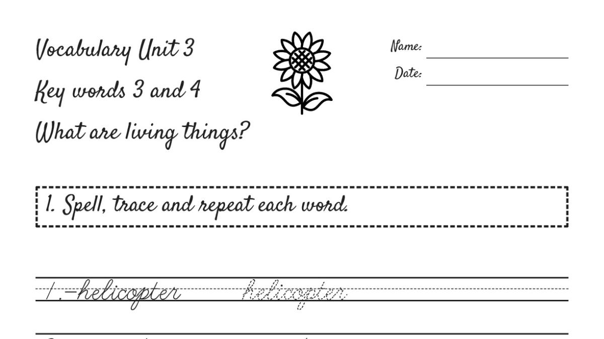 Vocabulary Unit 3 Key words 3 and 4 What are living things? - My ...