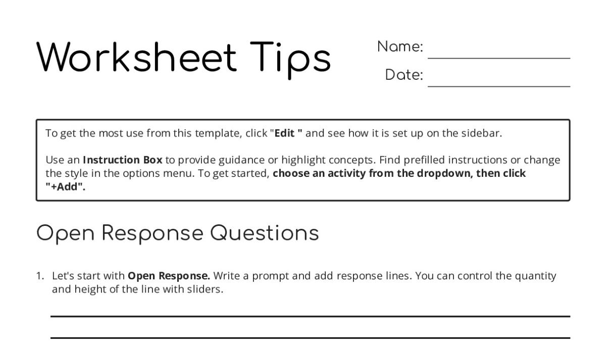 Worksheet Tips - My Worksheet Maker: Create Your Own Worksheets