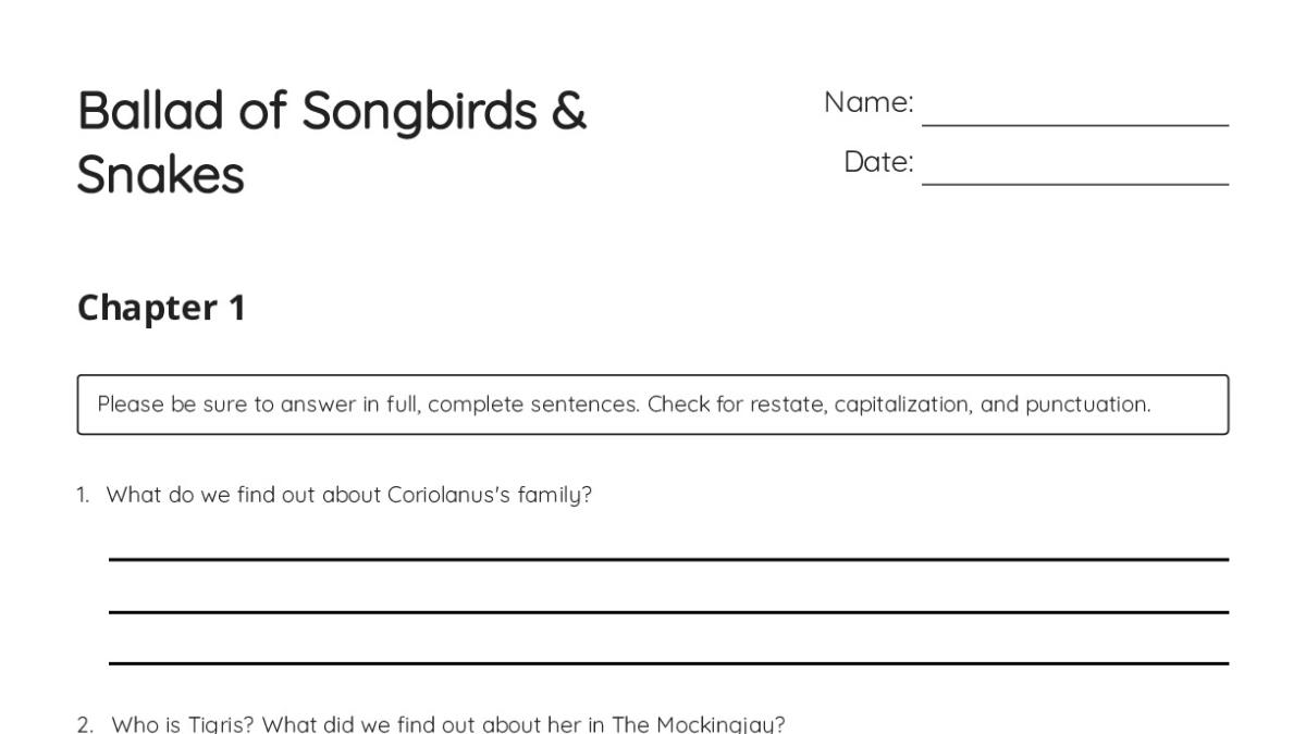 Ballad of Songbirds & Snakes - My Worksheet Maker: Create Your Own ...