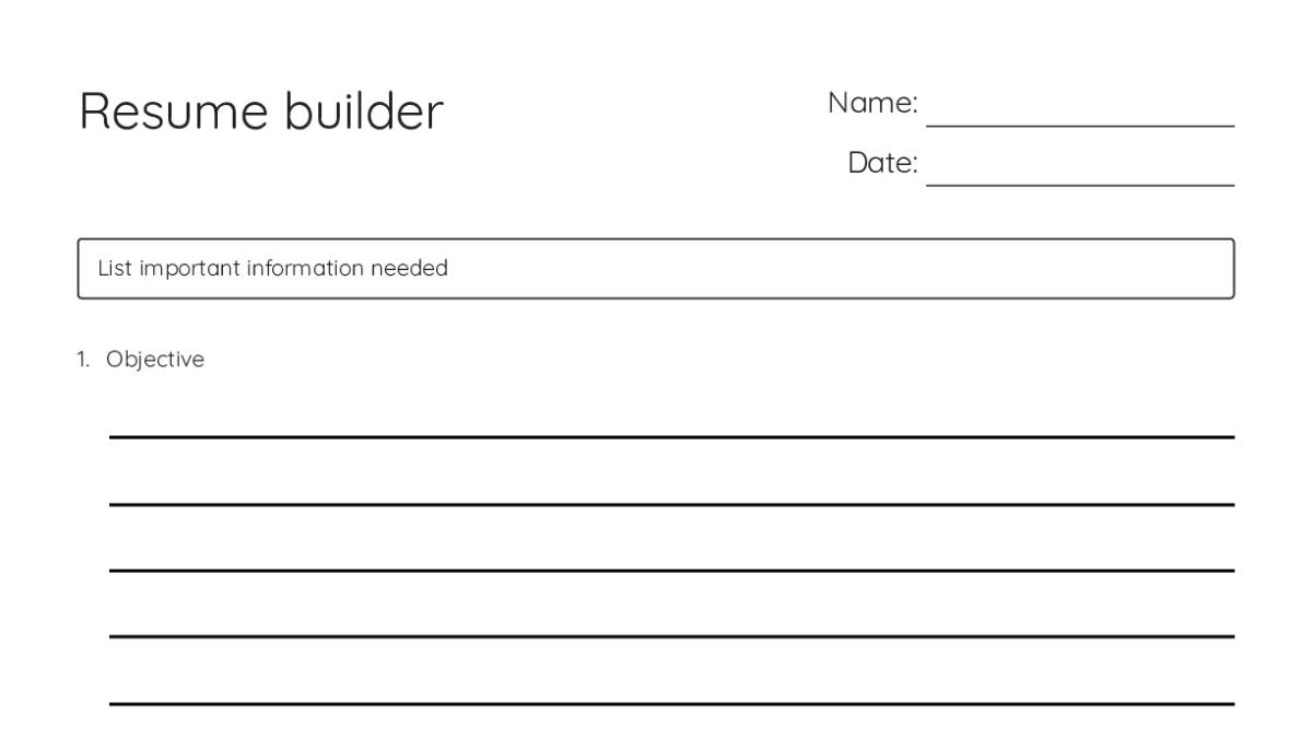 Resume builder - My Worksheet Maker: Create Your Own Worksheets