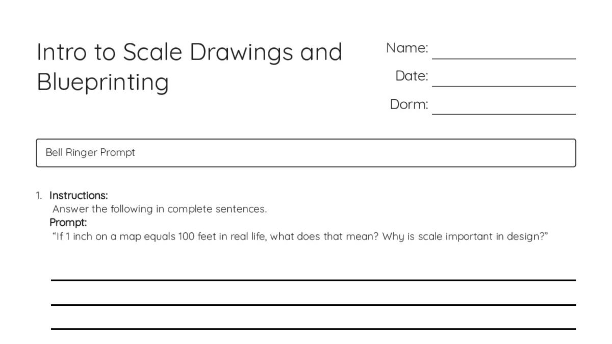Intro to Scale Drawings and Blueprinting - My Worksheet Maker: Create ...