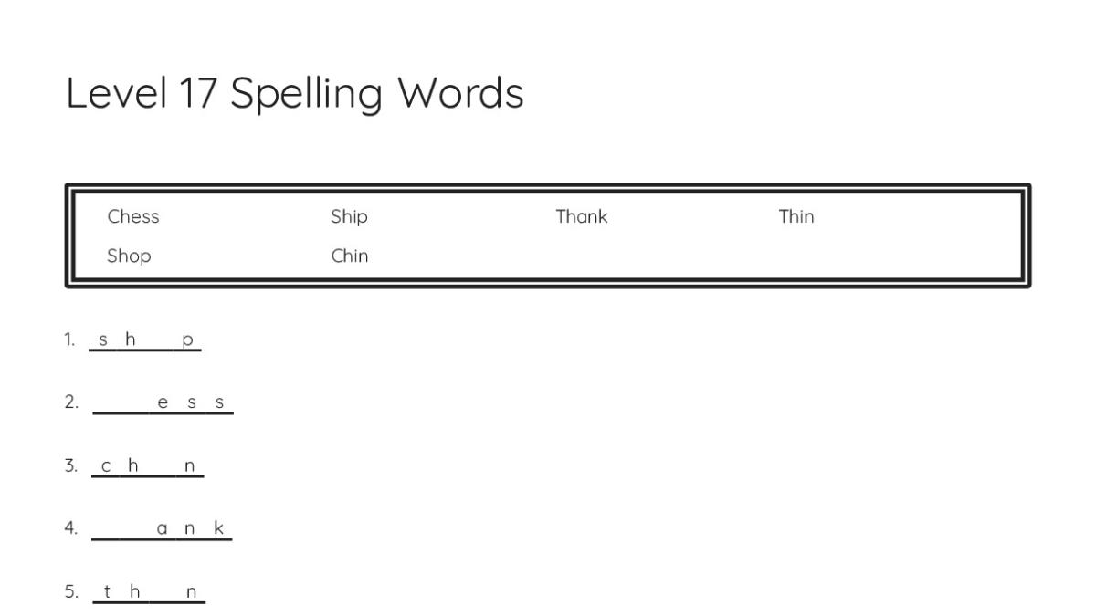 Level 17 Spelling Words - My Worksheet Maker: Create Your Own Worksheets
