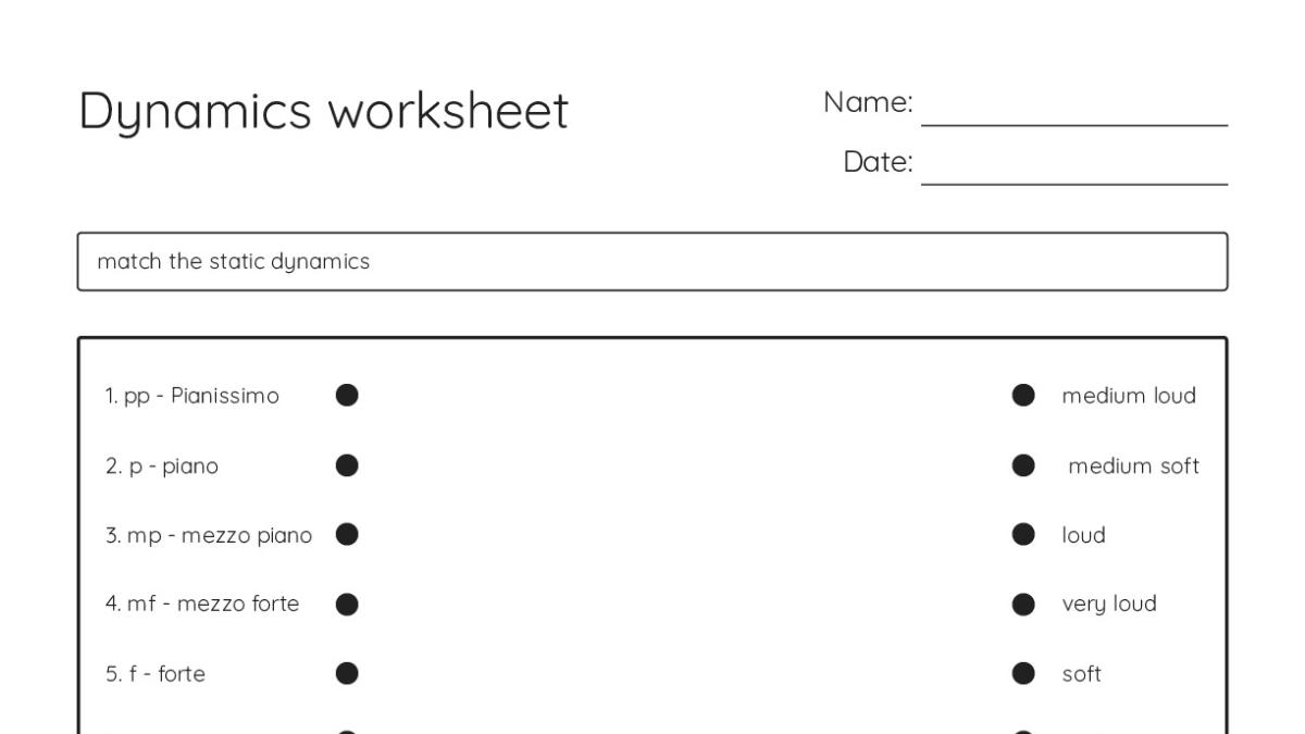 Dynamics worksheet - My Worksheet Maker: Create Your Own Worksheets