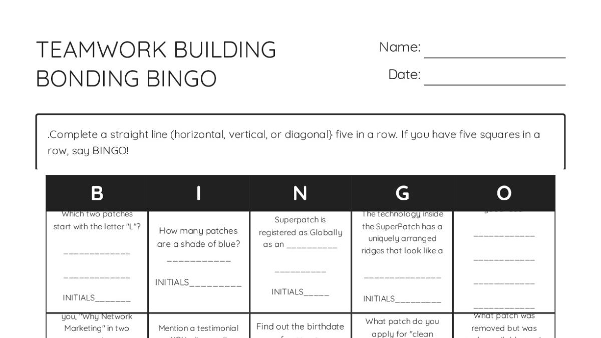 TEAMWORK BUILDING BONDING BINGO - My Bingo Maker: Create Your Own Bingo ...