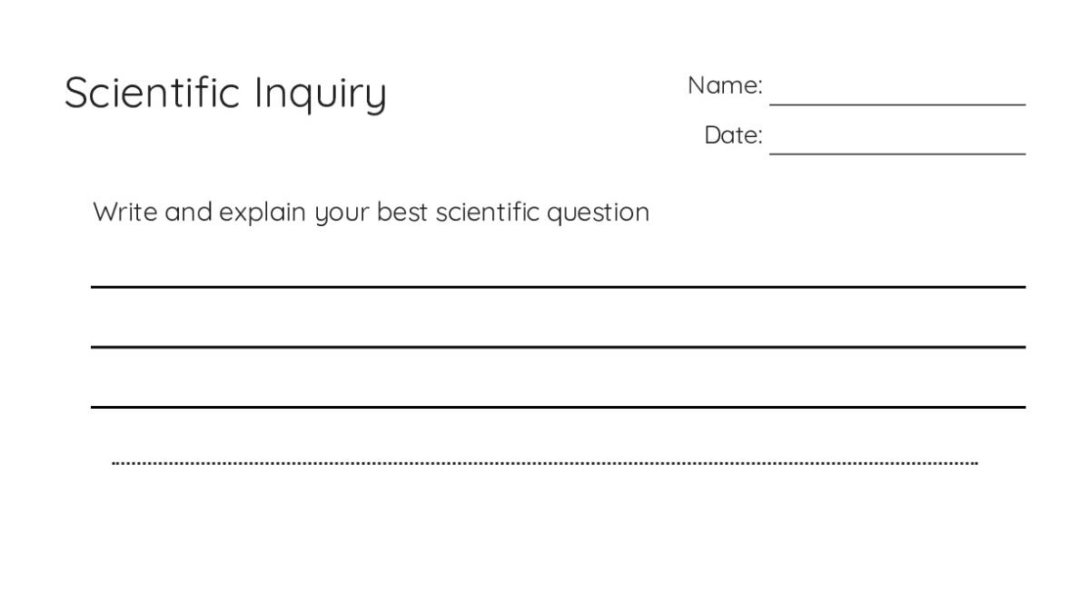 Scientific Inquiry - My Worksheet Maker: Create Your Own Worksheets