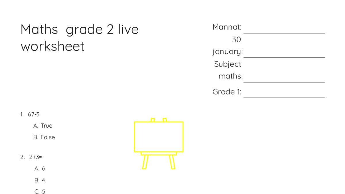 Maths grade 2 live worksheet - My Worksheet Maker: Create Your Own ...