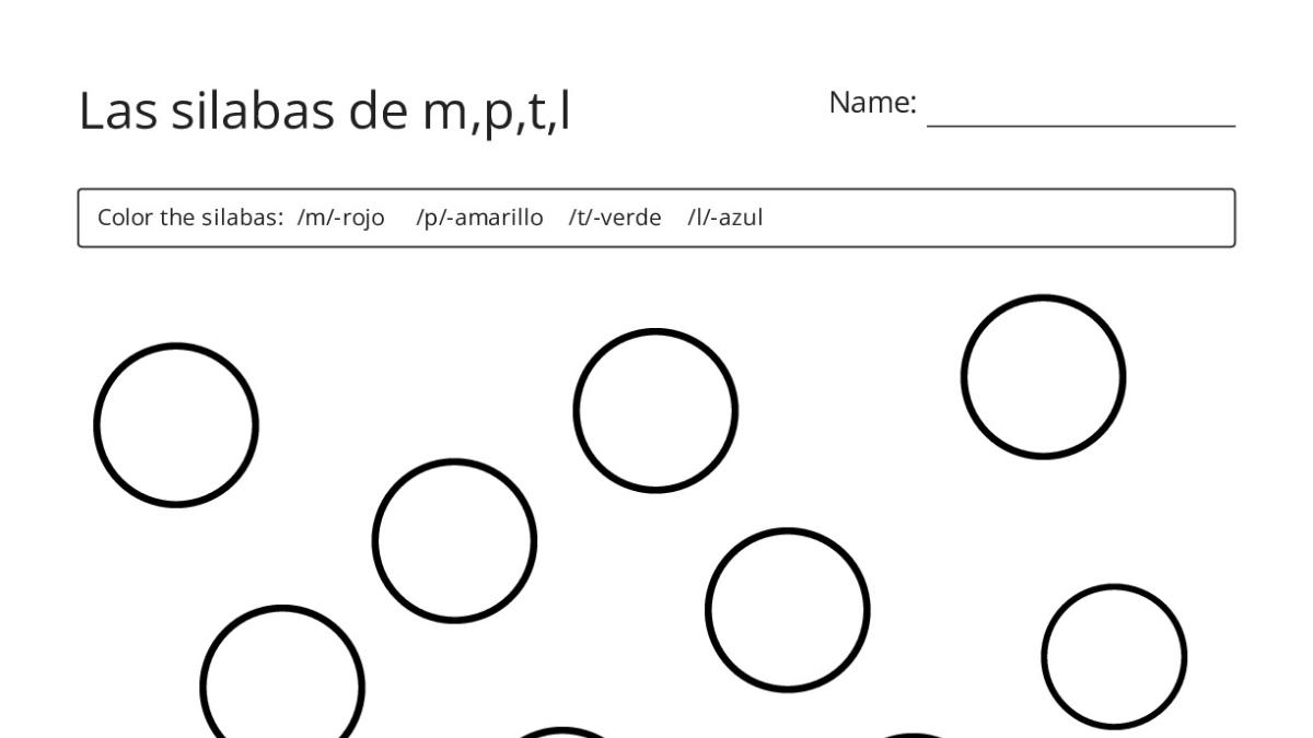 Las silabas de m,p,t,l - My Worksheet Maker: Create Your Own Worksheets