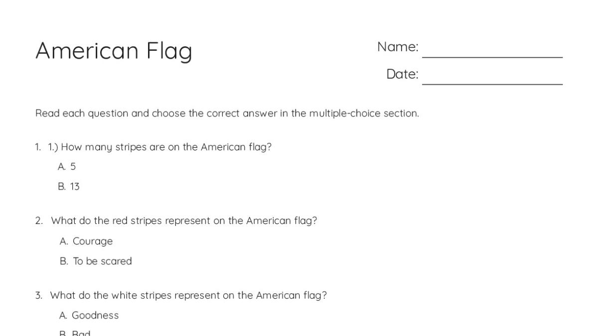 American Flag - My Worksheet Maker: Create Your Own Worksheets