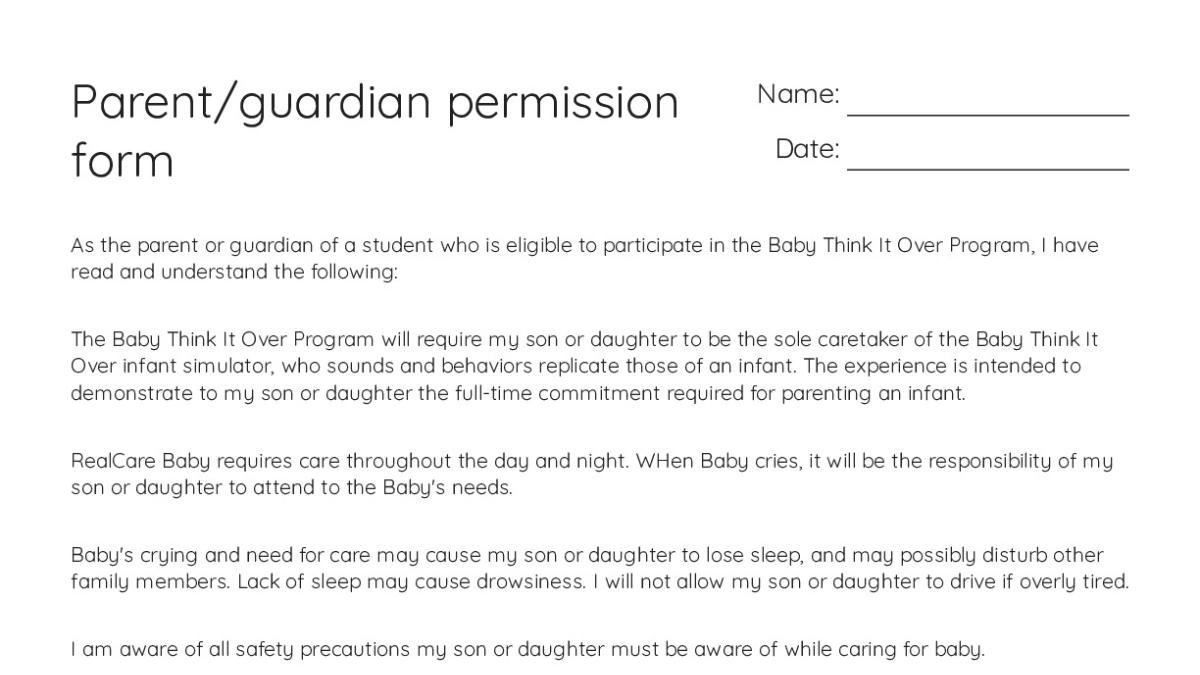 Parent/guardian permission form - My Worksheet Maker: Create Your Own ...