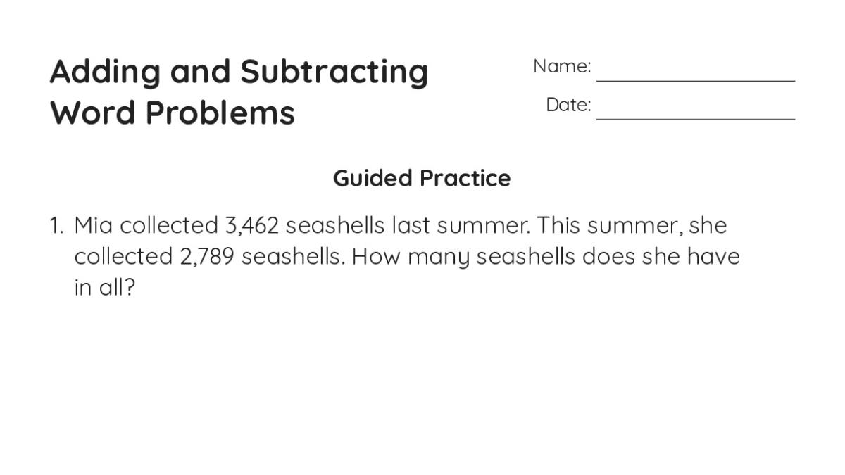 Adding and Subtracting Word Problems - My Worksheet Maker: Create Your ...