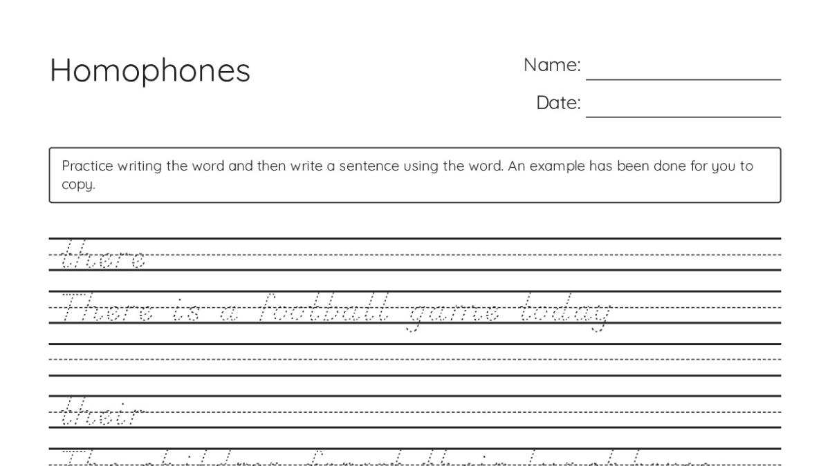 Homophones - My Worksheet Maker: Create Your Own Worksheets