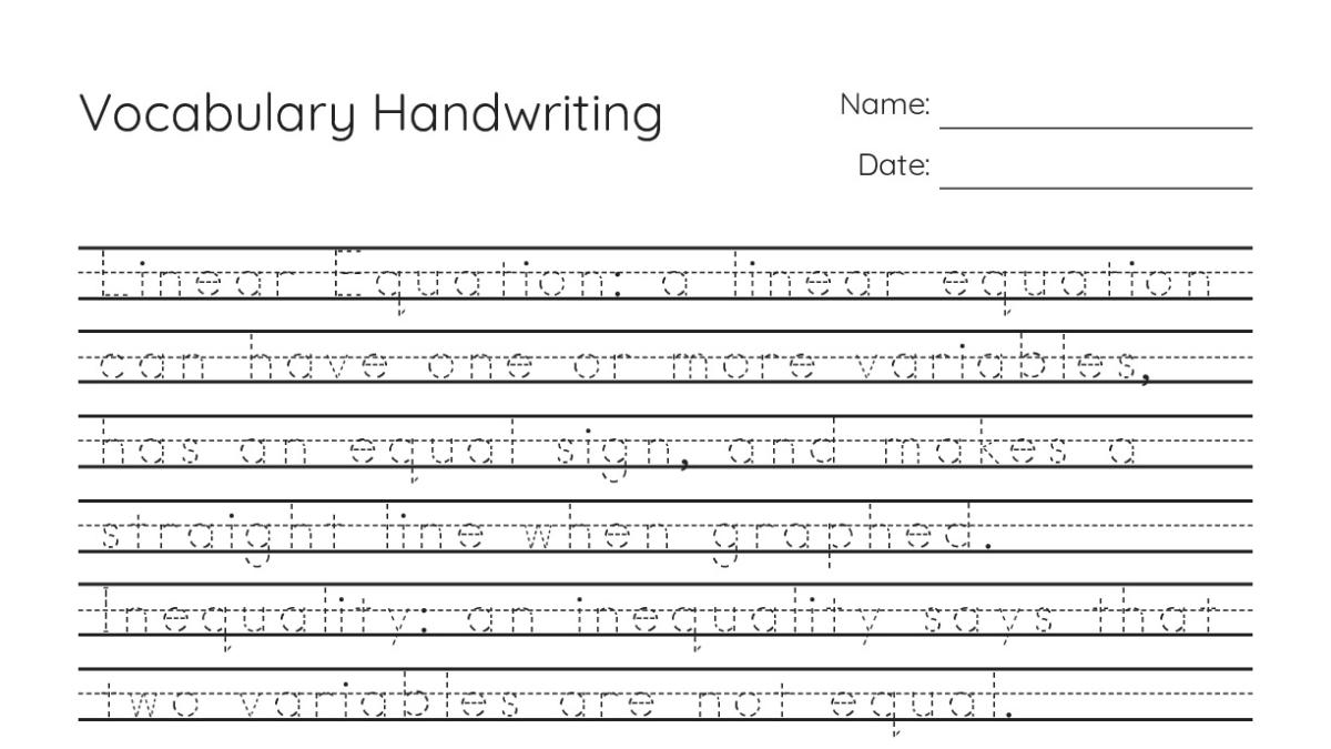 Vocabulary Handwriting - My Worksheet Maker: Create Your Own Worksheets